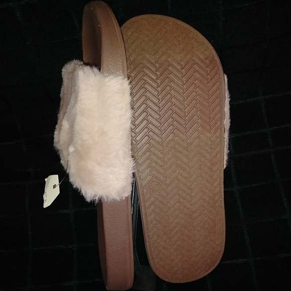 Shoes | New Pair Of Pink Fuzzy Slides | Poshmark